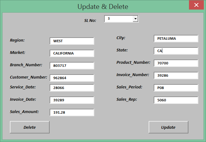 How To Update And Delete Using Excel VBA Userform VBA Userform 