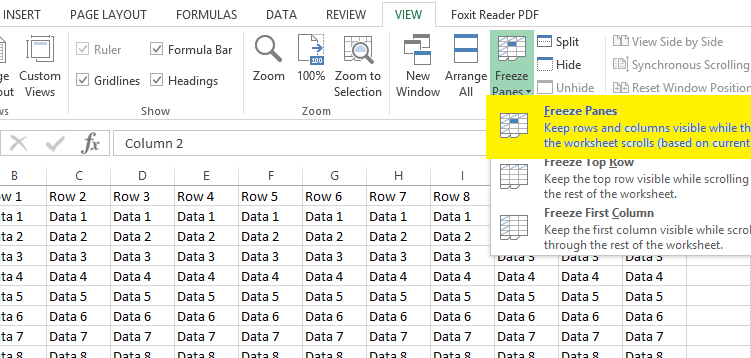 How To Freeze Row In Excel Freeze Column Multiple Rows Column