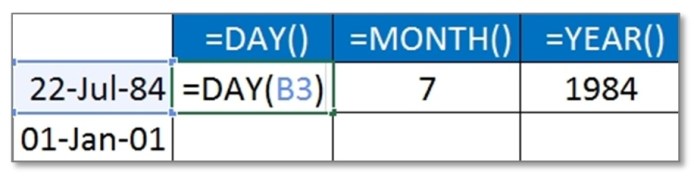 Day Month Year Date functions