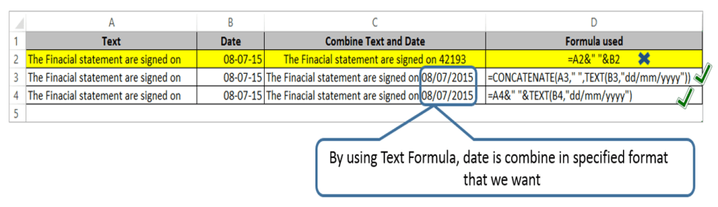  Tricks How To Combine Text With Date Or Time In Excel Using Concatenate