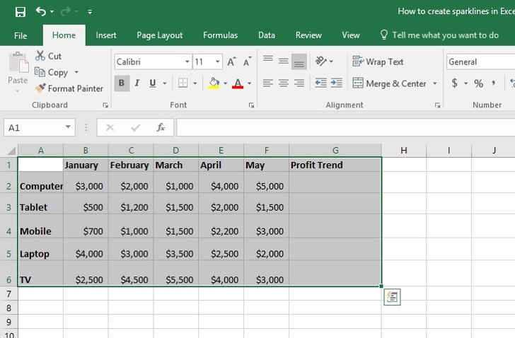 How To Use Sparklines In Excel Sparklines Excel 2010 2013 2016 
