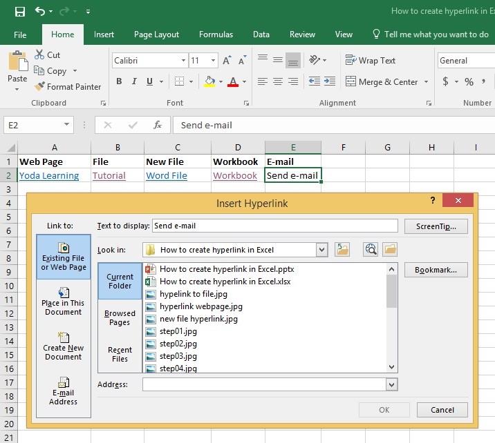 How To Create A Hyperlink In Excel Riset