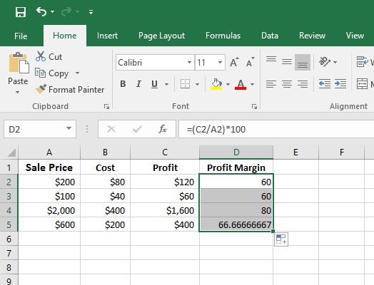  How To Calculate Profit Margin In Excel Profit Margin Formula In Excel