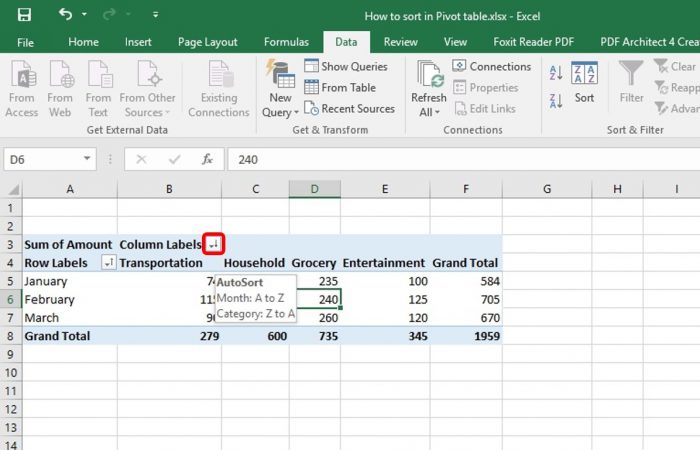 How to Sort Pivot Table | Custom Sort Pivot Table | A-Z, Z-A Order
