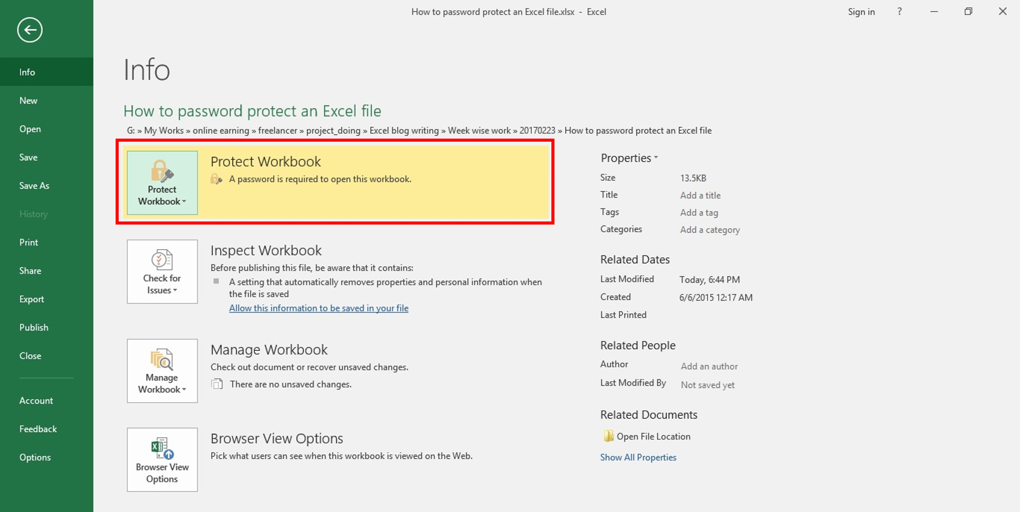 How To Password Protect An Excel File Yodalearning