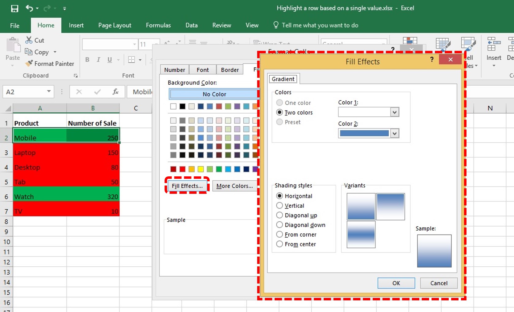 Highlight Row Based On Cell Value Number Conditional Formula highlight-row-based-on-cell-value-number-conditional-formula