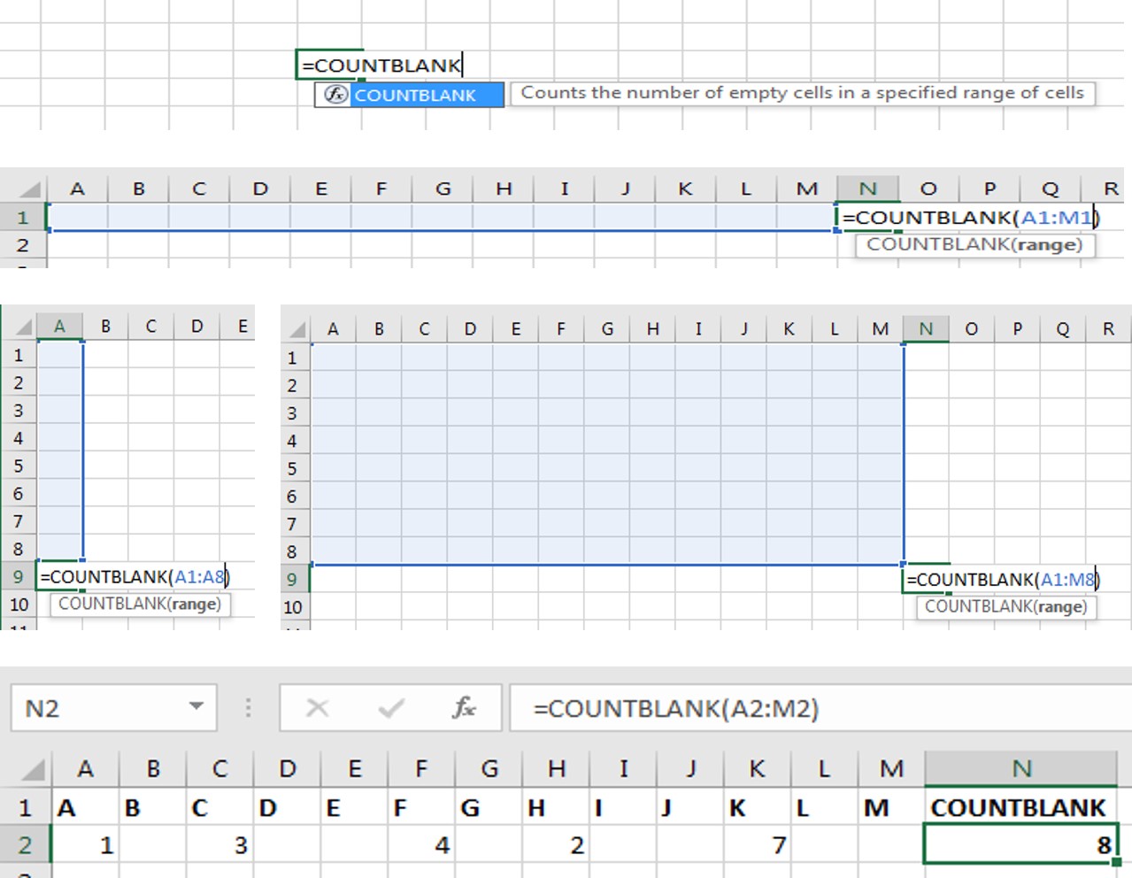 Counting Empty Cells In Excel Using The Countblank Function Gary My 