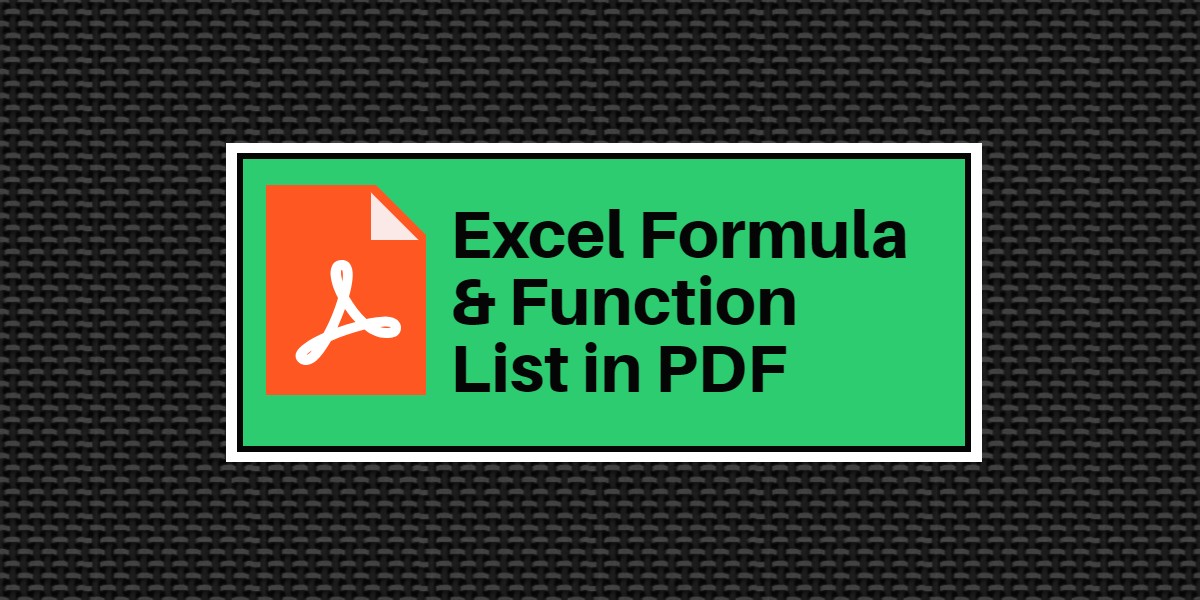  PDF 400 Excel Formulas List Excel Shortcut Keys PDF Download Here